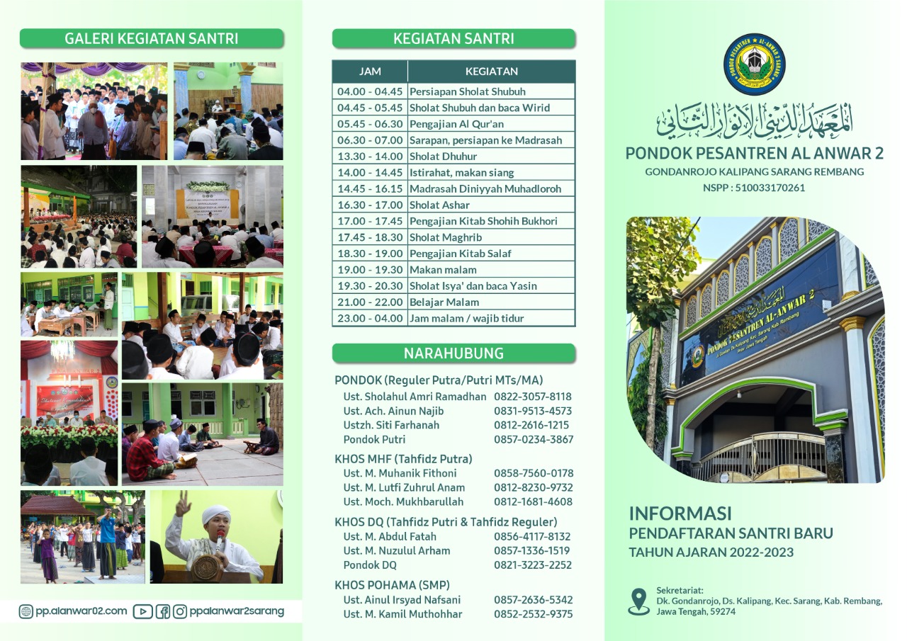 Pendaftaran - Pondok Pesantren Al-Anwar